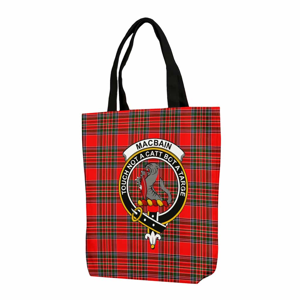 Scottish MacBain Clan Crest Tartan Canvas Bag With Shoulder Strap – Tartan Plaid