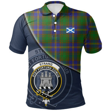 Scottish Strange of Balkaskie Clan Crest Tartan Polo Shirt - Bend Styl ...