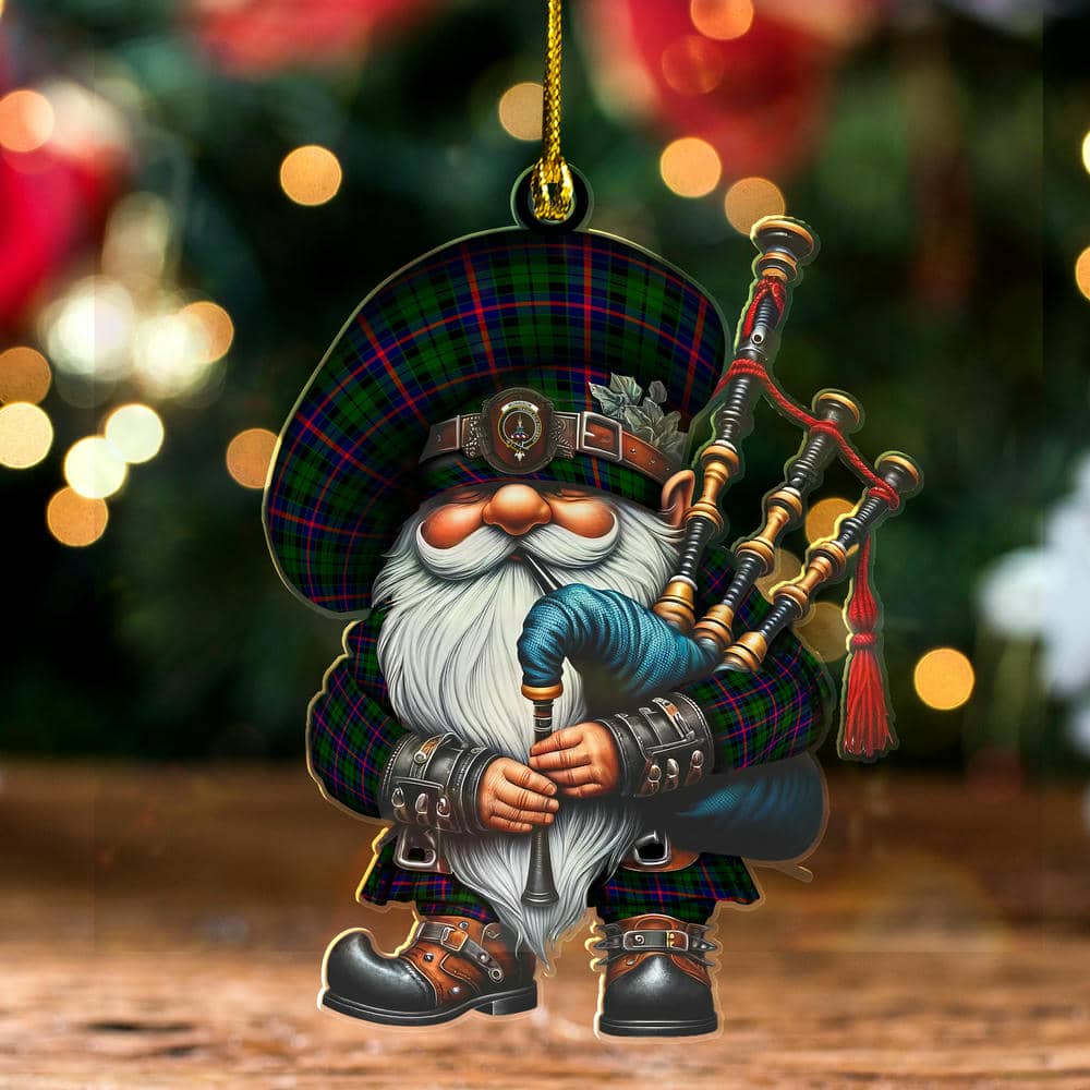 Scottish Morrison Clan Crest Tartan Bagpiper Gnome Ornament – Tartan Plaid