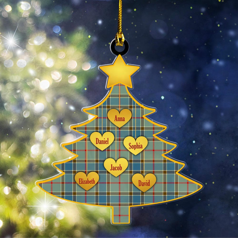 Scottish Balfour Blue Clan Tartan Ornament Custom Family Christmas Tre ...