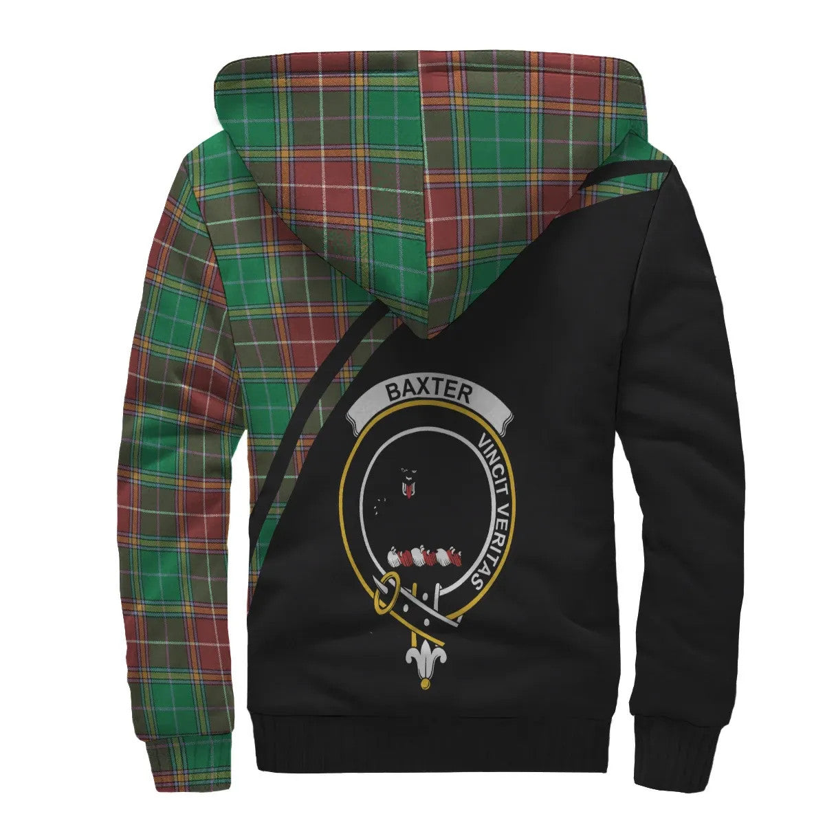 Scottish Baxter Clan Crest Tartan Curve Sherpa Hoodie – Tartan Plaid