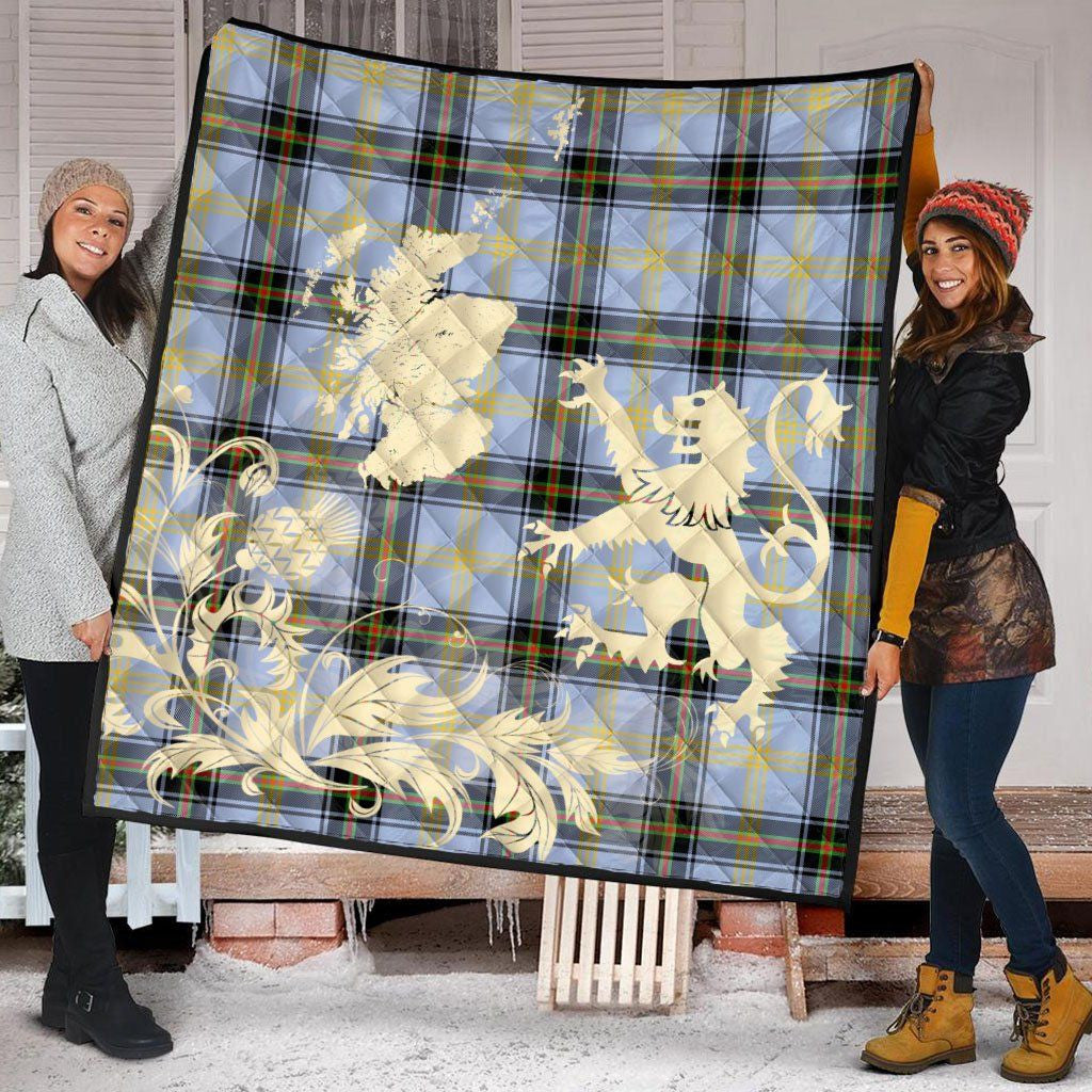 Scottish Bell of The Borders Clan Tartan Quilt Rampant Lion with Thist ...