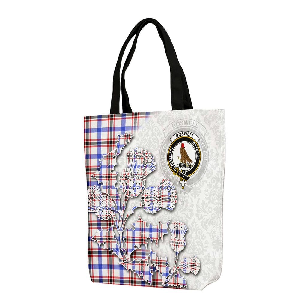 Scottish Boswell Clan Crest Tartan Canvas Bag With Shoulder Straps - T ...