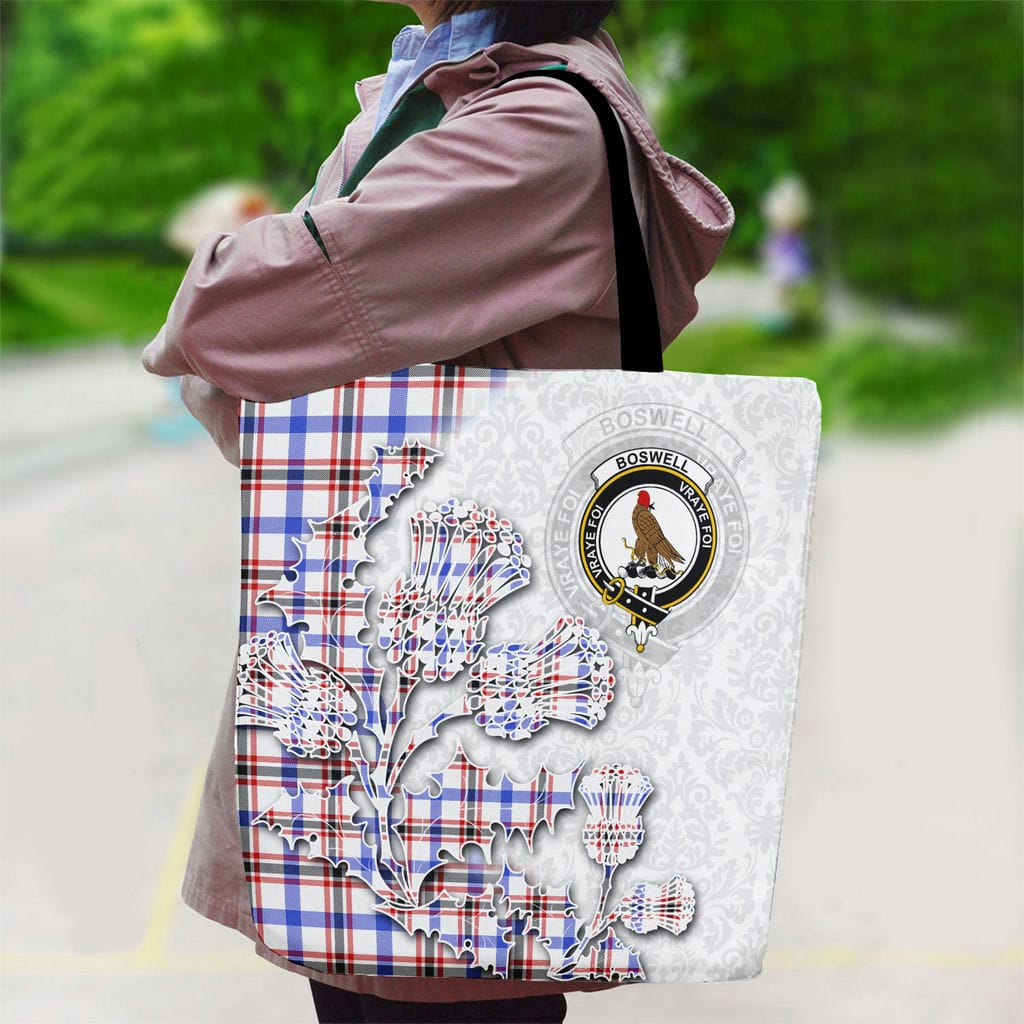 Scottish Boswell Clan Crest Tartan Canvas Bag With Shoulder Straps - T ...
