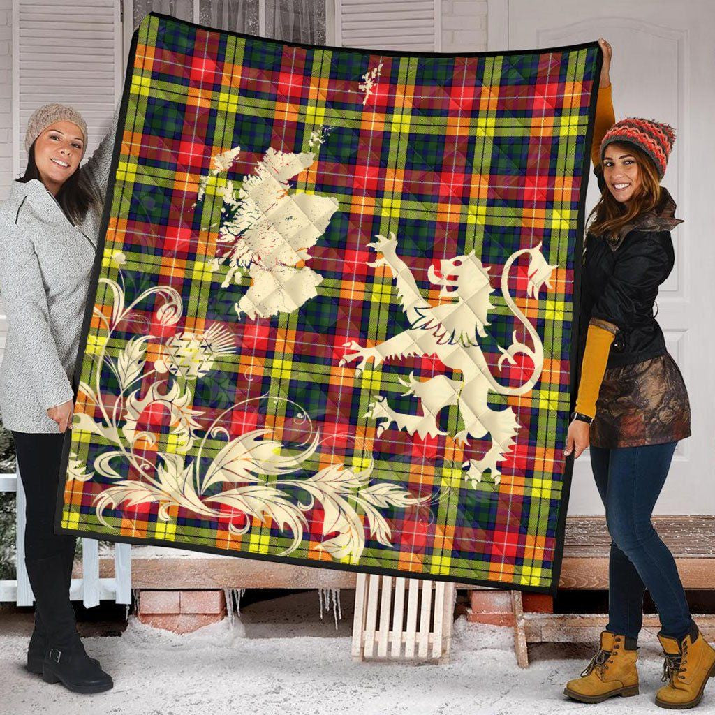 Scottish Buchanan Hunting Clan Tartan Quilt Rampant Lion with Thistle ...