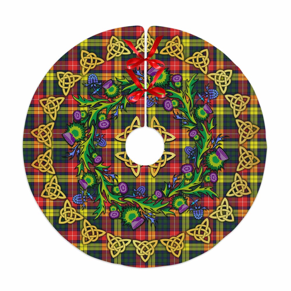 Scottish Buchanan Modern Tartan Thistle Celtic Knot Christmas Tree ...