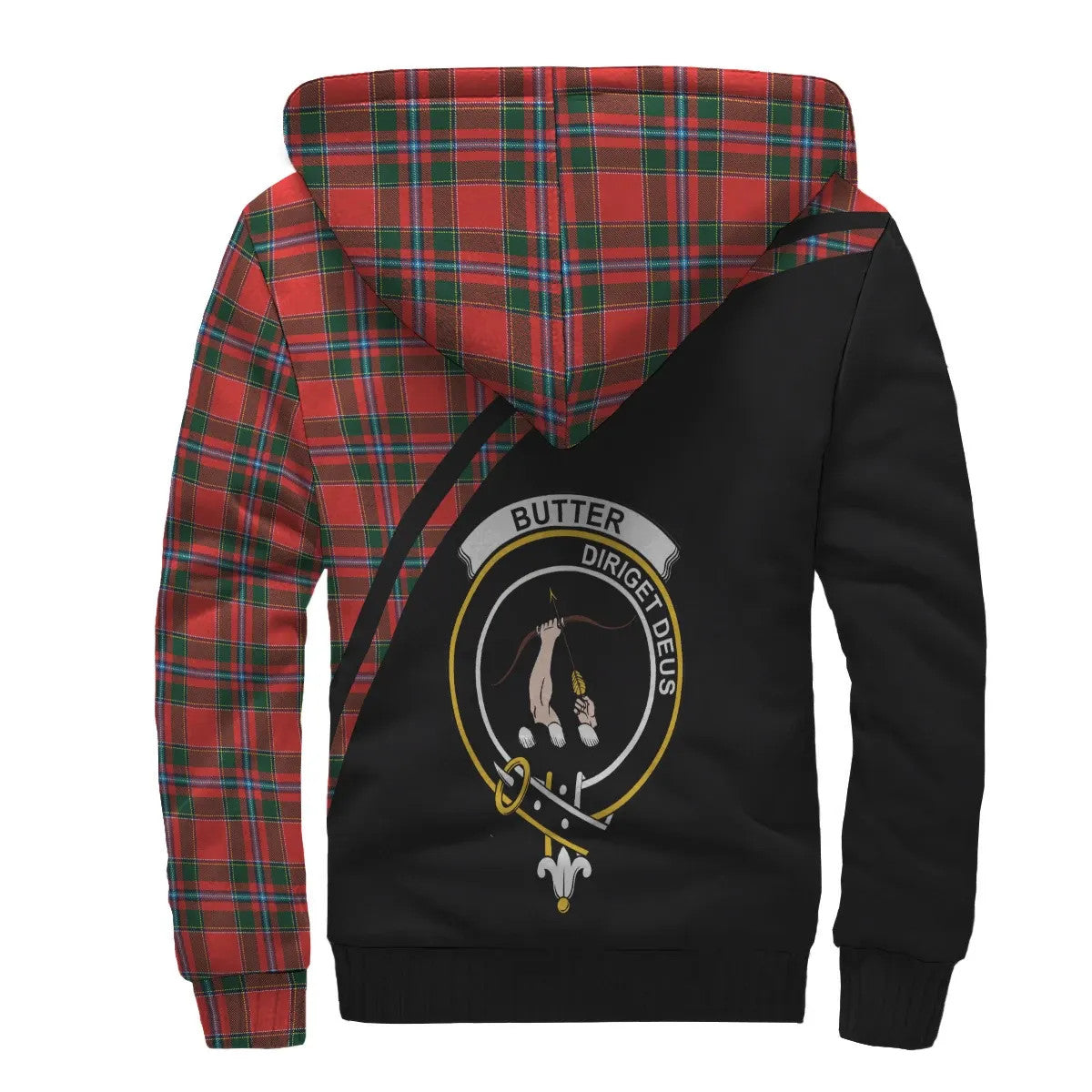 Scottish Butter Clan Crest Tartan Curve Sherpa Hoodie – Tartan Plaid