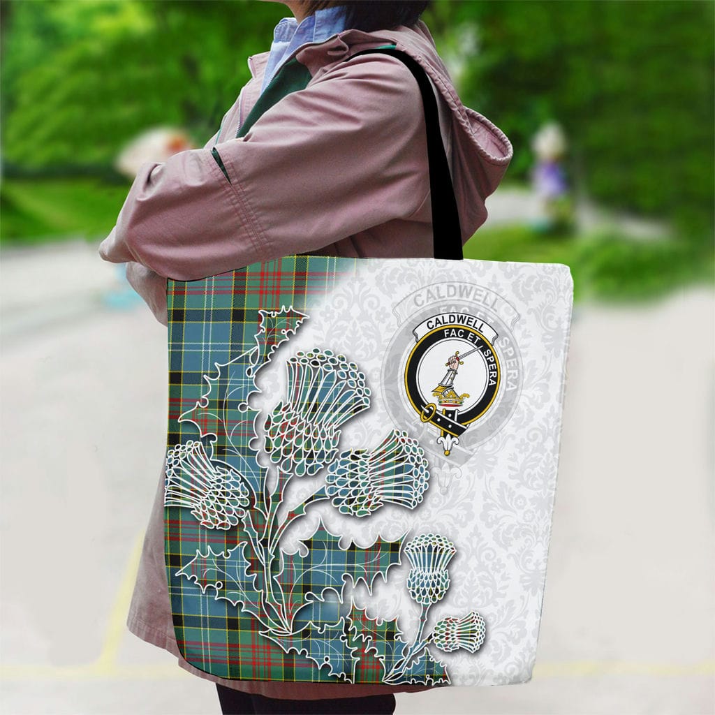 Scottish Caldwell Clan Crest Tartan Canvas Bag With Shoulder Straps ...