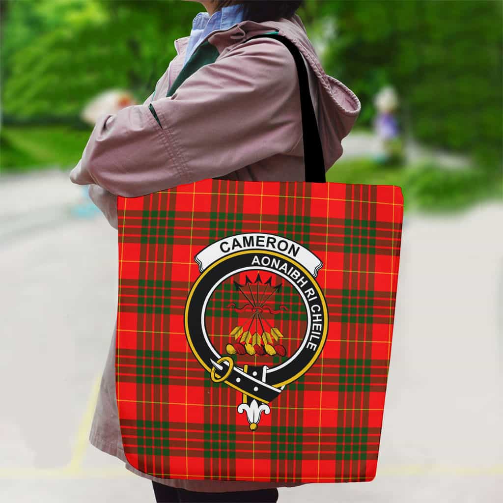 Scottish Cameron Clan Crest Tartan Canvas Bag With Shoulder Strap – Tartan Plaid