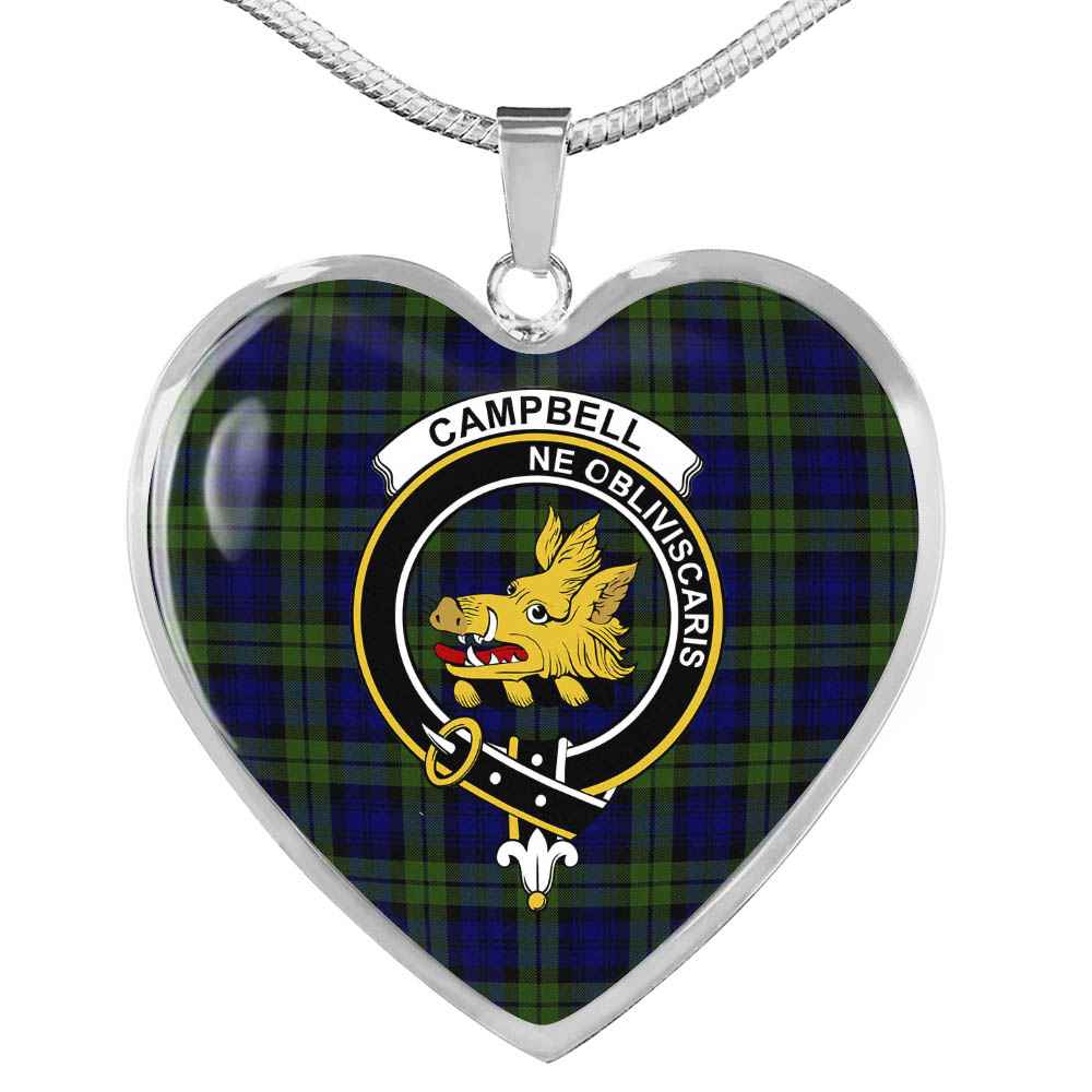 Scottish Campbell of Breadalbane Clan Crest Tartan Necklace Heart ...