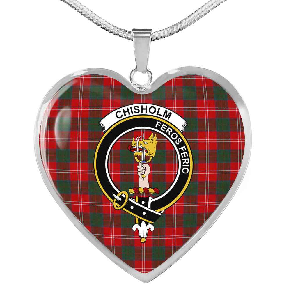 Scottish Chisholm Clan Crest Tartan Necklace Heart – Tartan Plaid