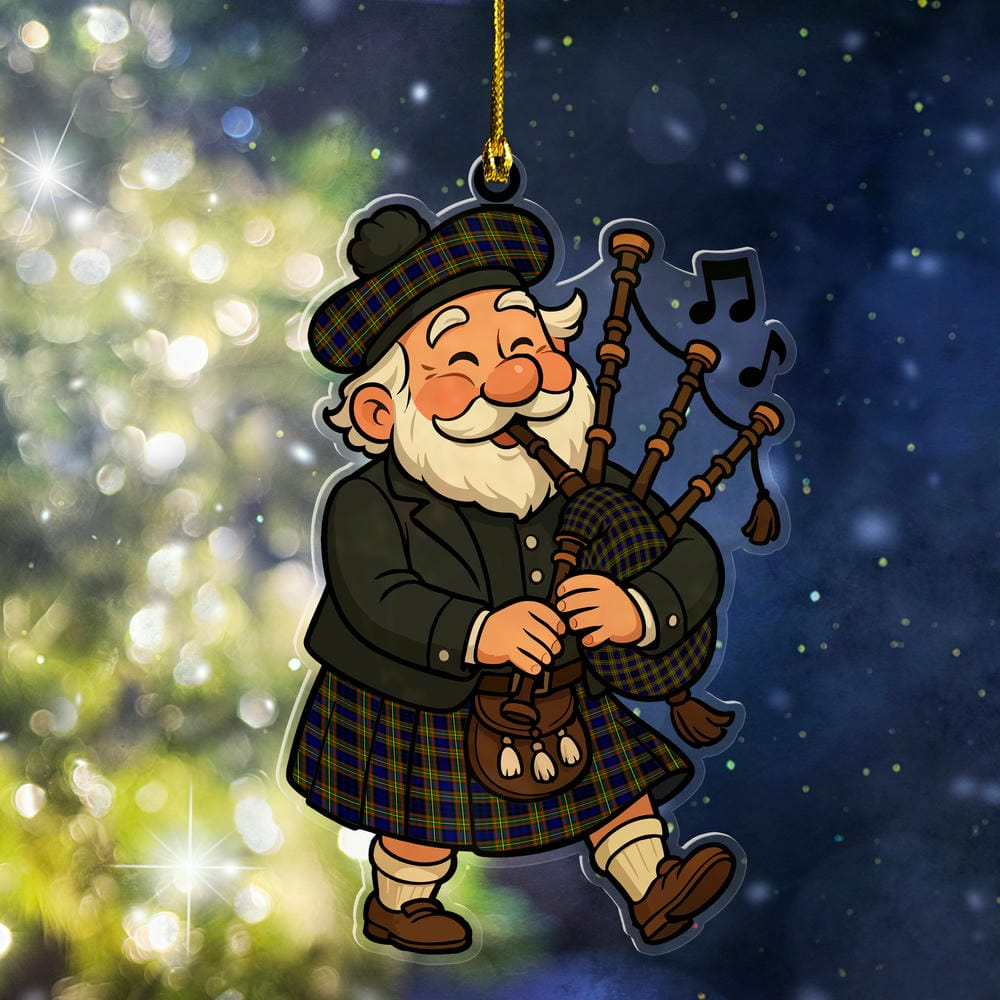 Scottish Clelland Modern Clan Tartan Ornament Scottish Santa In Kilt ...