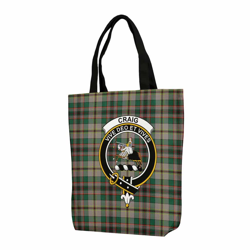 Scottish Craig Clan Crest Tartan Canvas Bag With Shoulder Strap ...