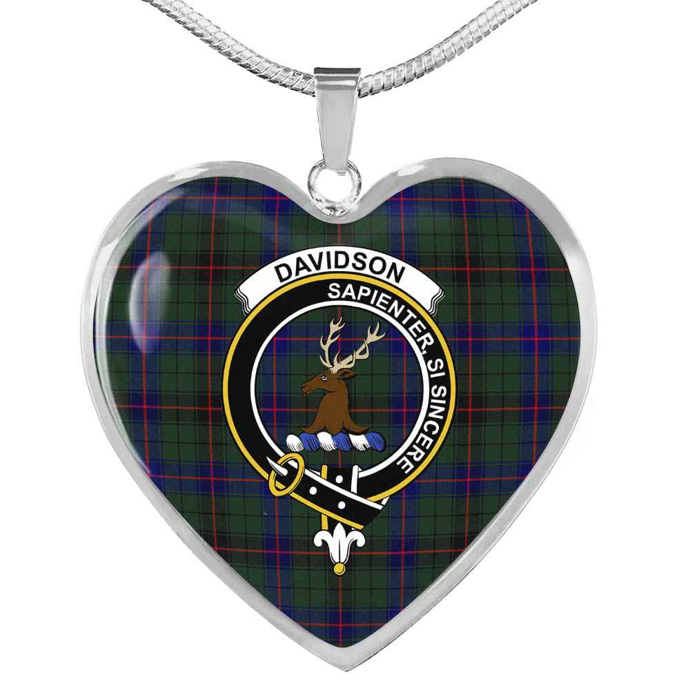 Scottish Davidson Clan Crest Tartan Necklace Heart – Tartan Plaid