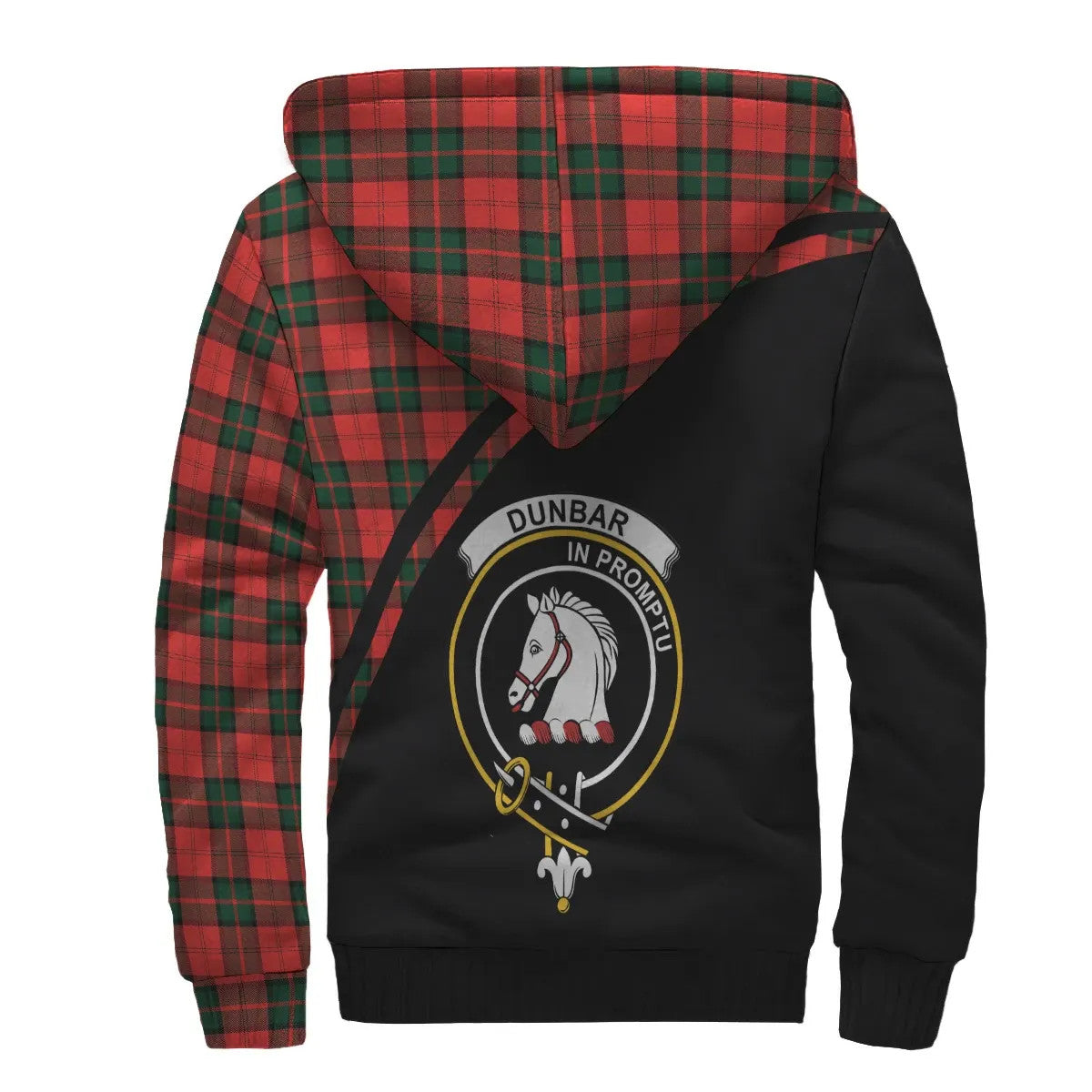 Scottish Dunbar Clan Crest Tartan Curve Sherpa Hoodie – Tartan Plaid
