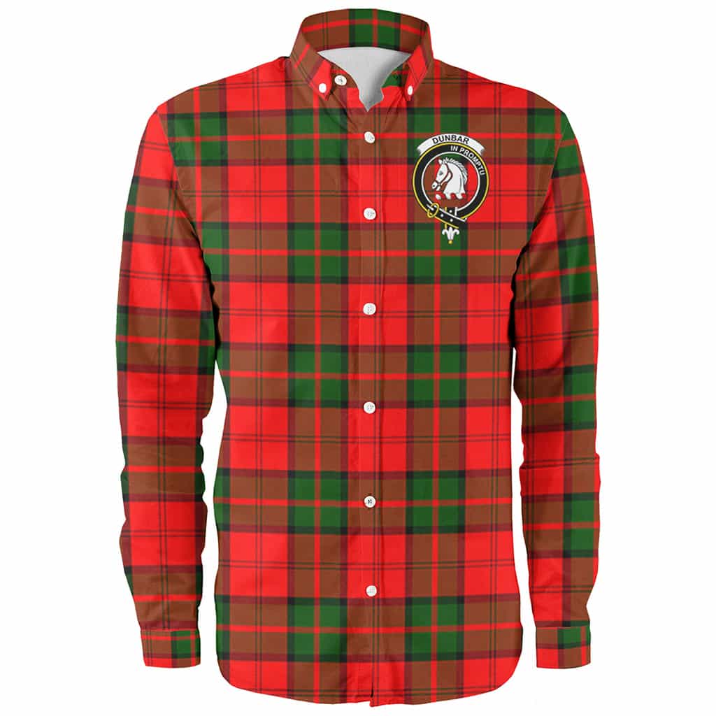 Scottish Dunbar Clan Crest Tartan Long Sleeve Shirt – Tartan Plaid