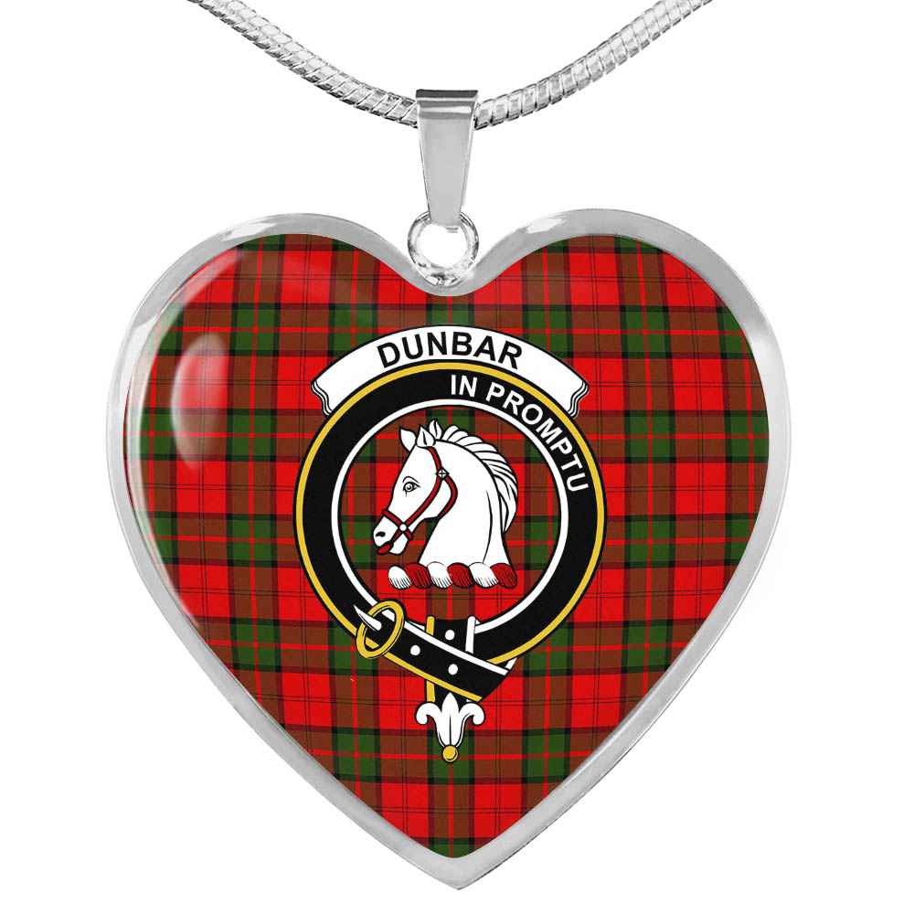Scottish Dunbar Clan Badge Tartan Necklace Heart | Tartanplaid.co ...