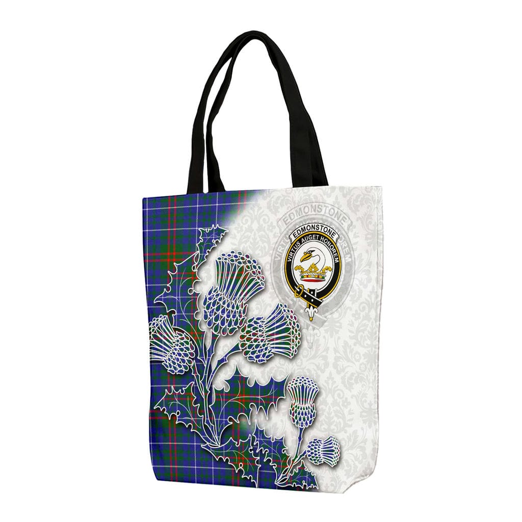 Scottish Edmonstone (of Duntreath) Clan Crest Tartan Canvas Bag With S ...