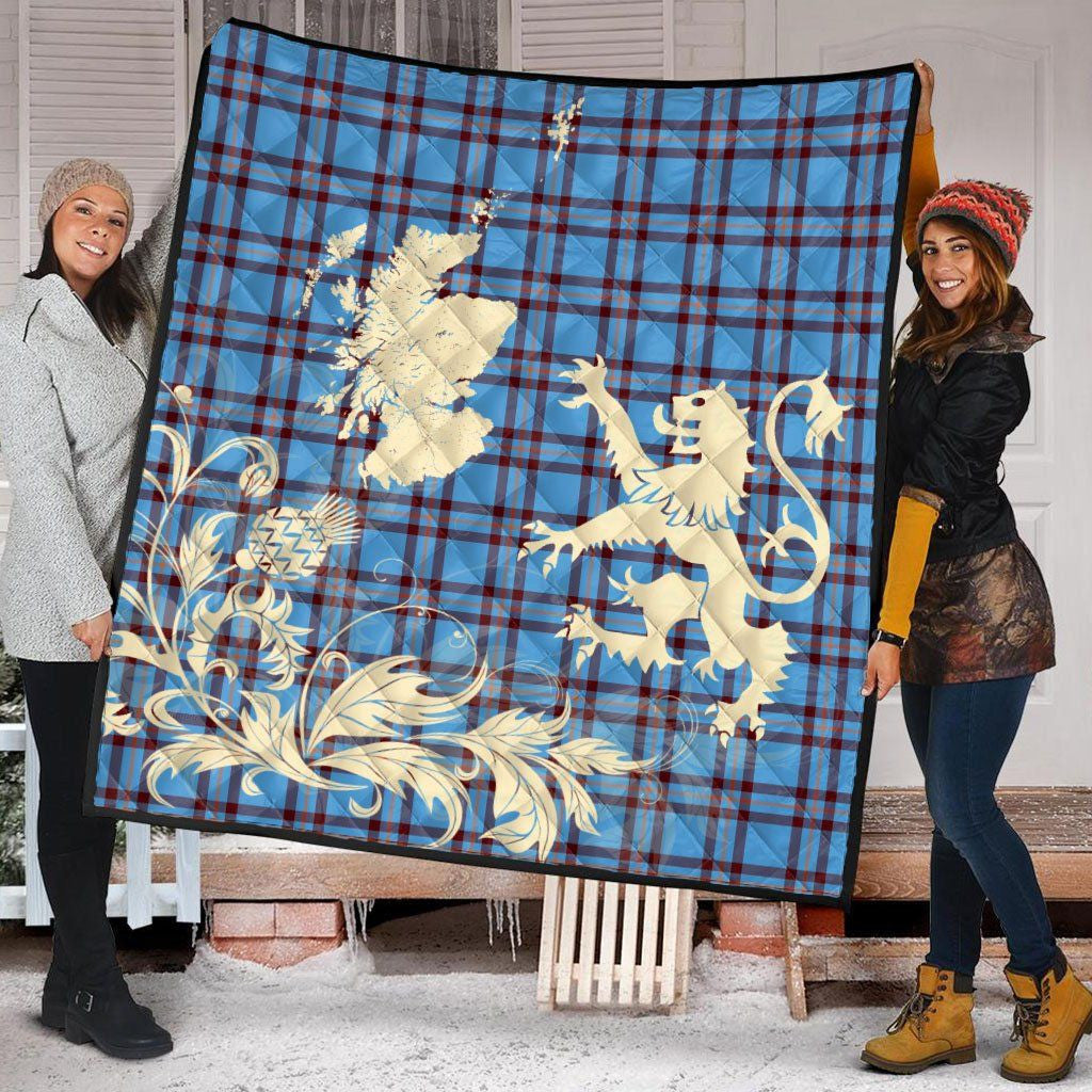 Scottish Elliot Ancient Tartan Quilt Rampant Lion with Thistle ...