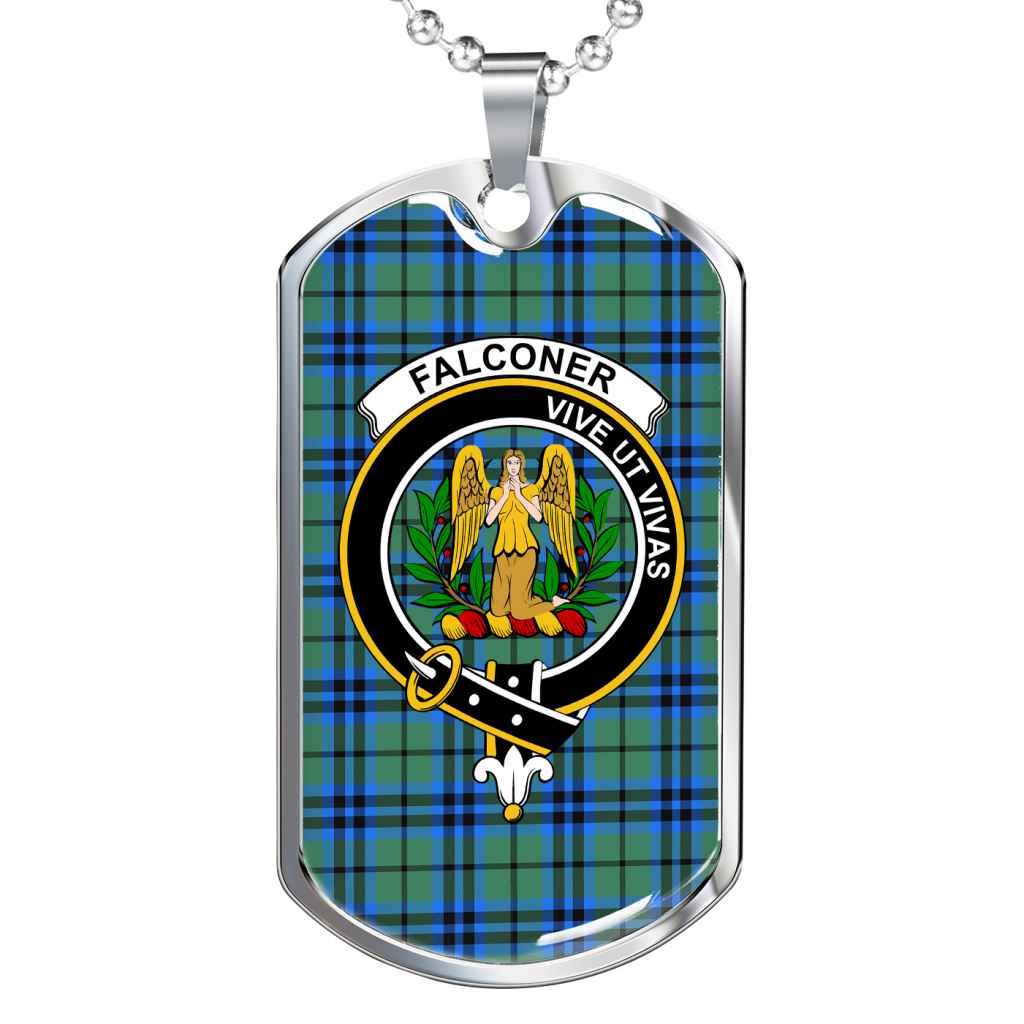 Scottish Falconer Clan Crest Tartan Military Dog Tag Necklace – Tartan ...