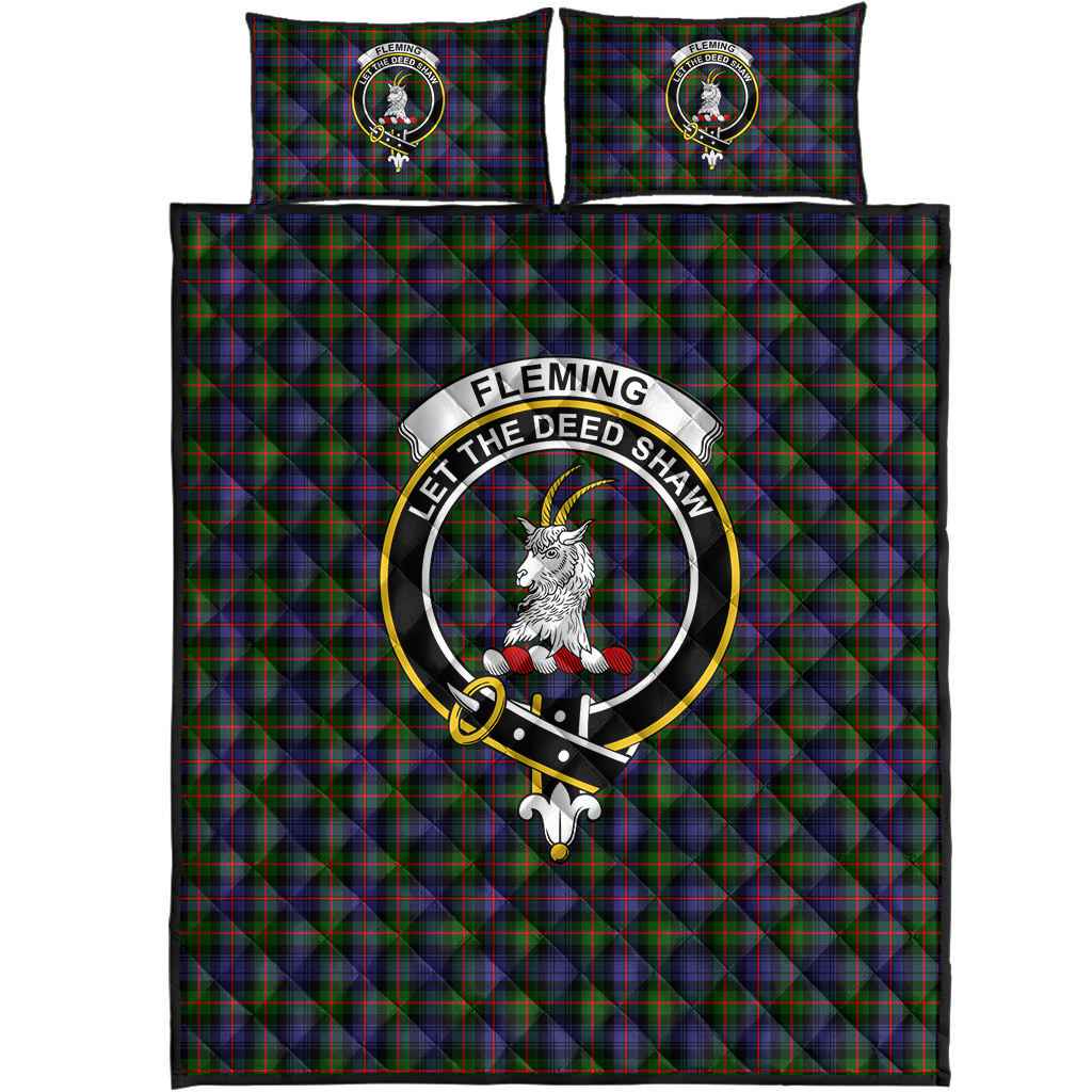 Scottish Fleming Clan Crest Tartan Quilt Bed Set – Tartan Plaid