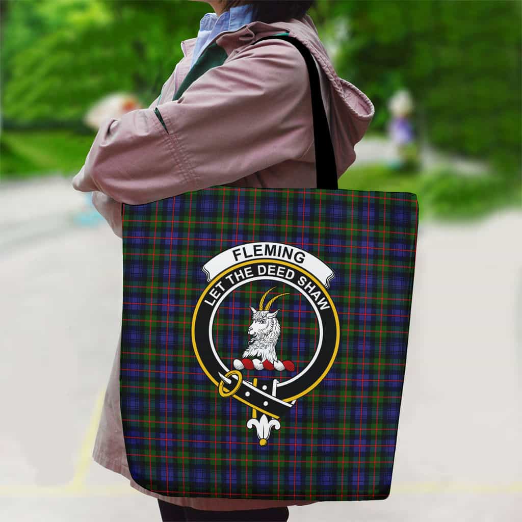 Scottish Fleming Clan Crest Tartan Canvas Bag With Shoulder Strap ...