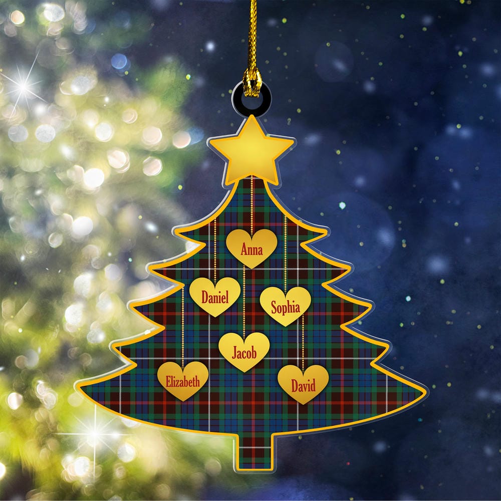 Scottish Fraser Hunting Ancient Clan Tartan Ornament Custom Family Chr ...