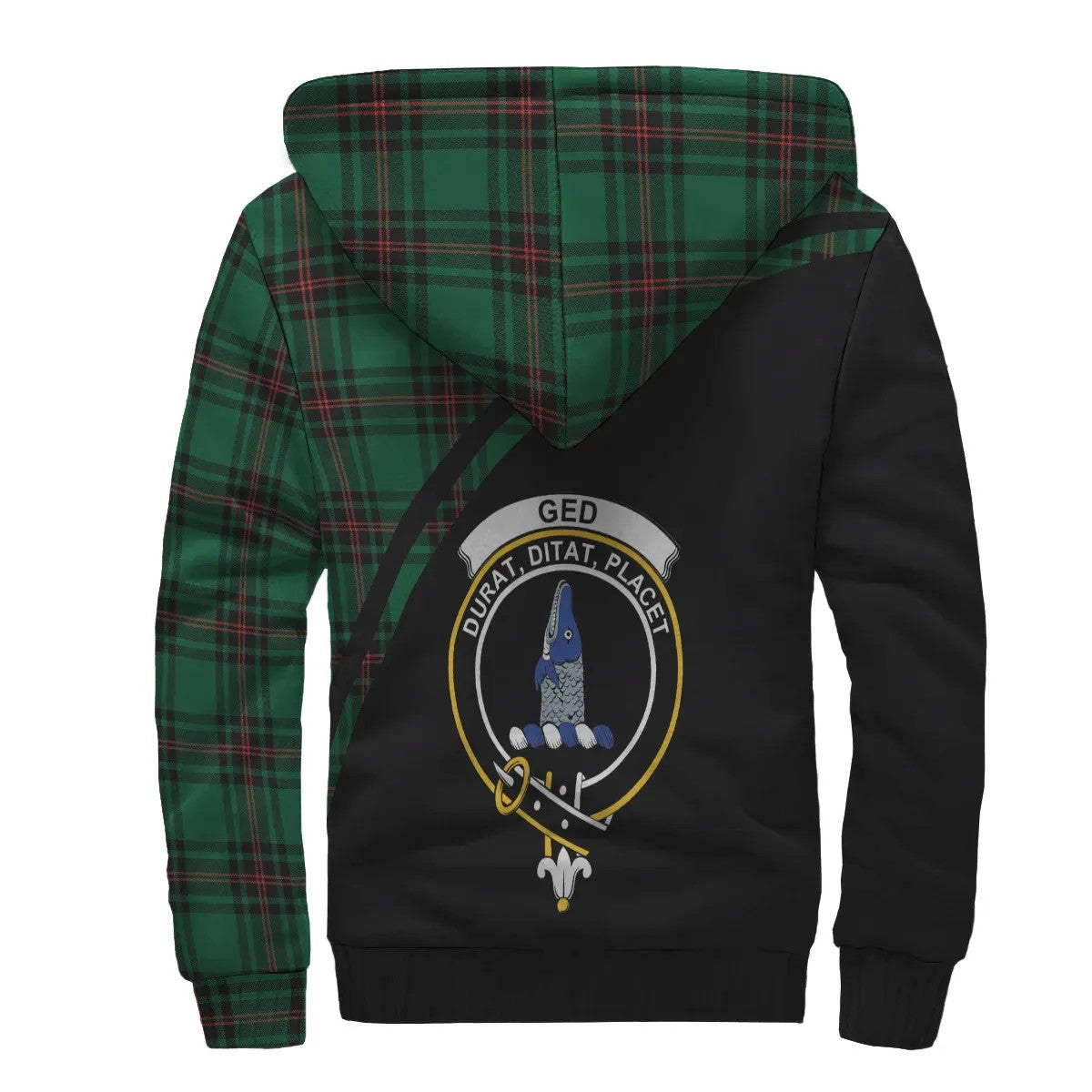 Scottish Ged Clan Badge Tartan Curve Sherpa Hoodie | Tartanplaid.co ...