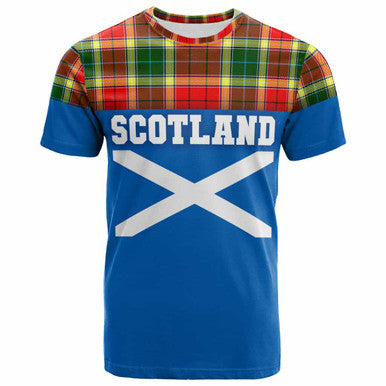 Scottish Gibbs Clan Tartan T-Shirt - Lion Rampant of Scotland With Fla ...
