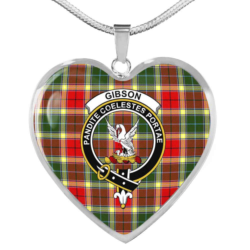 Scottish Gibson Clan Badge Tartan Necklace Heart | Tartanplaid.co ...