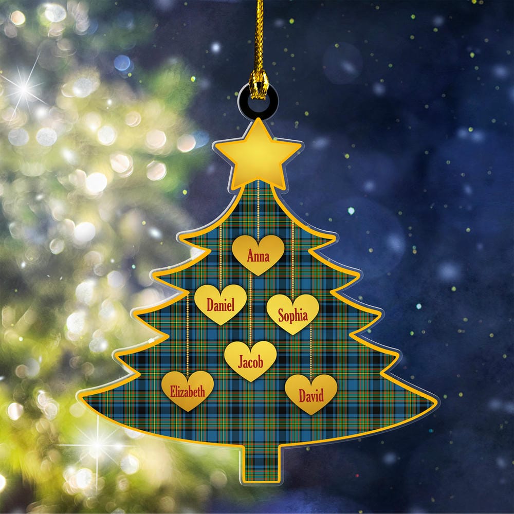 Scottish Gillies Ancient Tartan Ornament Custom Family Christmas Tree ...