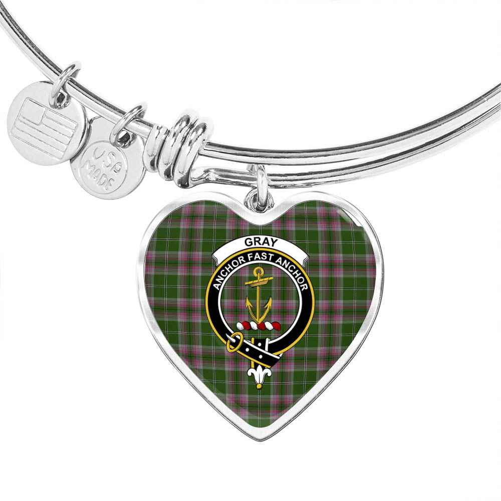 Scottish Gray Clan Crest Tartan Bangle Heart – Tartan Plaid