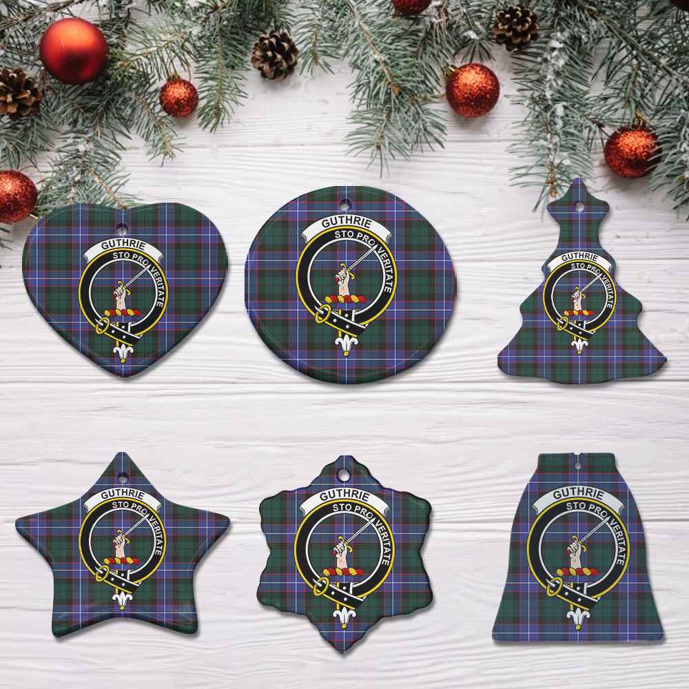 Scottish Guthrie Clan Crest Tartan Ceramic Ornament – Tartan Plaid