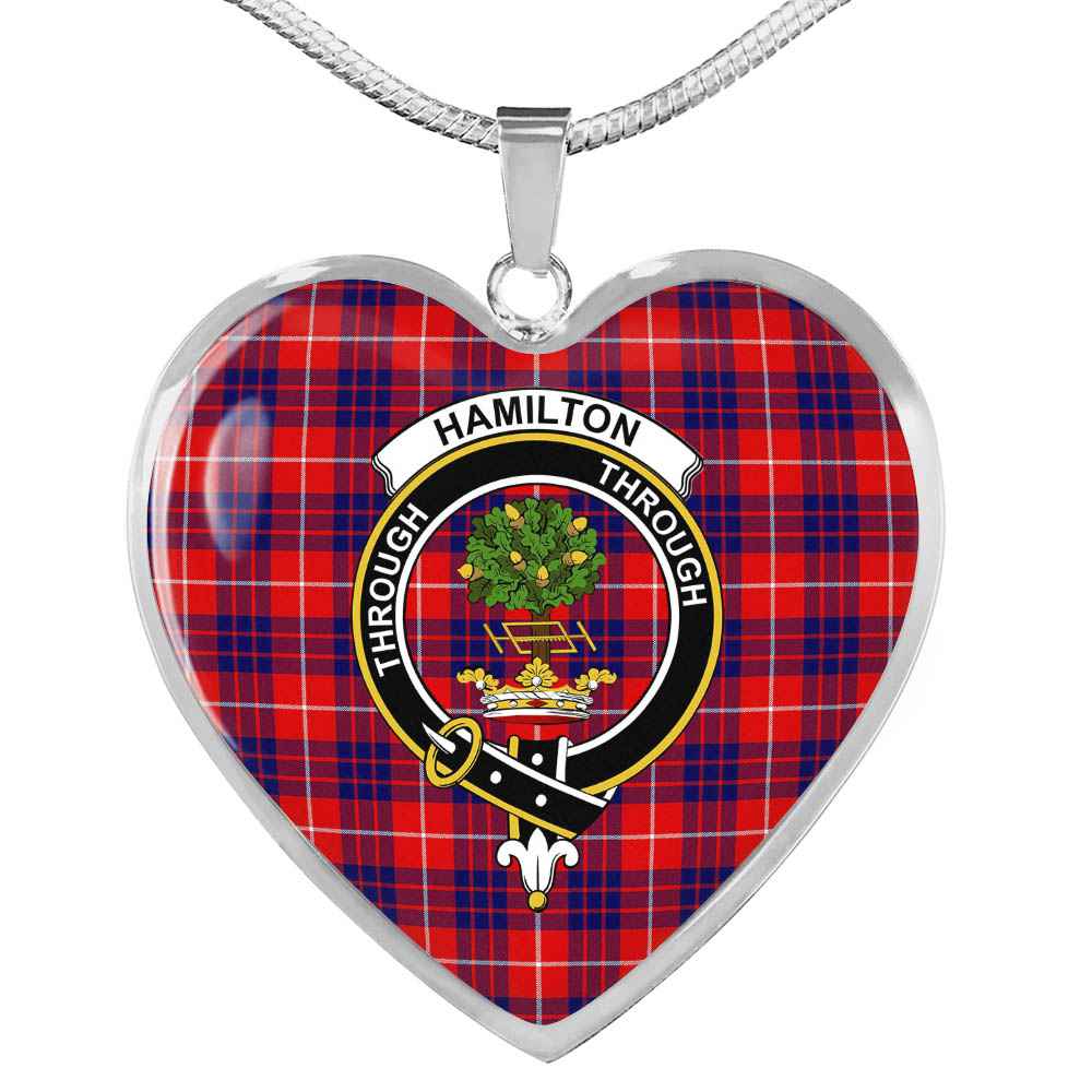 Scottish Hamilton Clan Crest Tartan Necklace Heart – Tartan Plaid