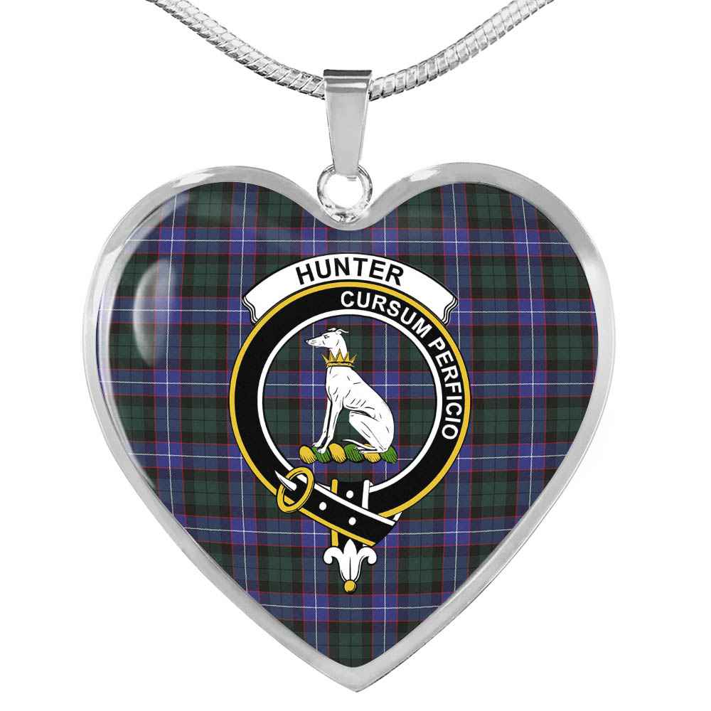 Scottish Hunter Clan Crest Tartan Necklace Heart – Tartan Plaid