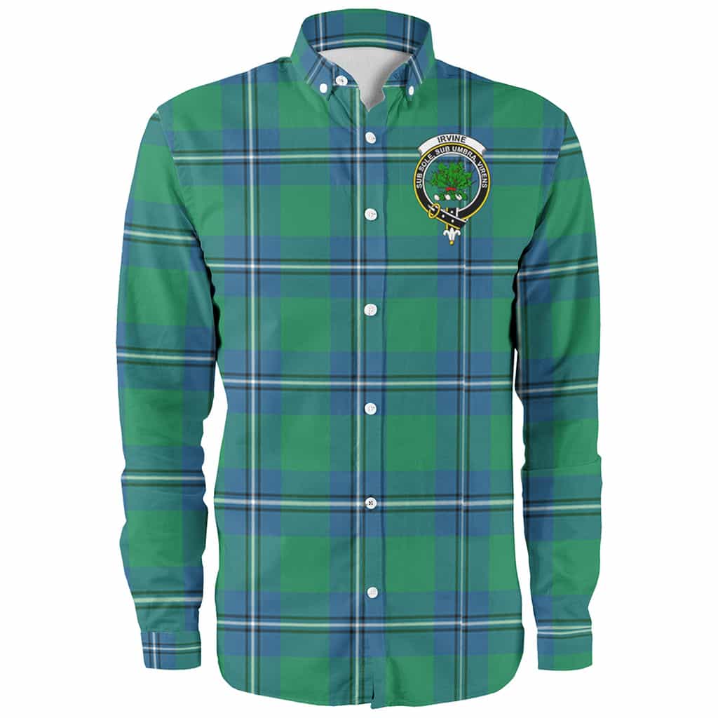 Scottish Irvine Clan Crest Tartan Long Sleeve Shirt – Tartan Plaid