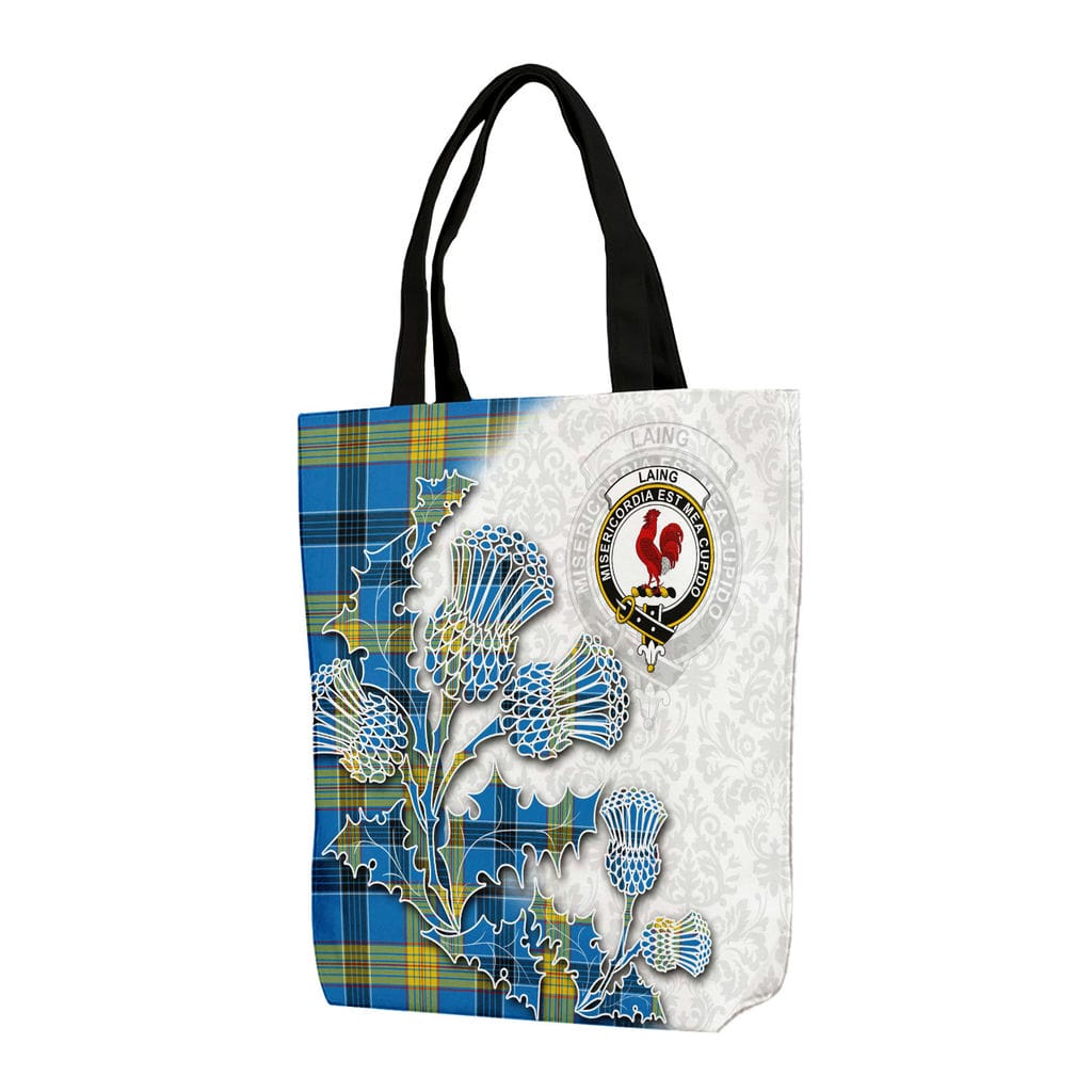 Scottish Laing Clan Crest Tartan Canvas Bag With Shoulder Straps - Thi ...