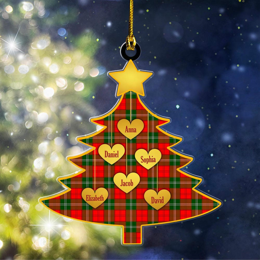Scottish Lennox Modern Clan Tartan Ornament Custom Family Christmas Tr ...