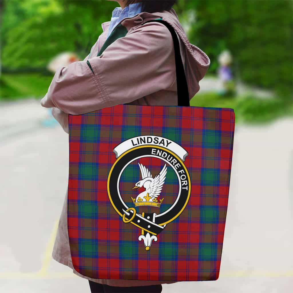 Scottish Lindsay Clan Crest Tartan Canvas Bag With Shoulder Strap ...