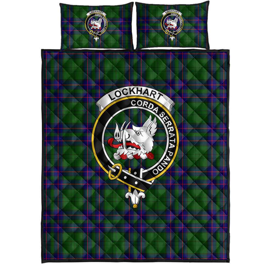 Scottish Lockhart Clan Crest Tartan Quilt Bed Set – Tartan Plaid
