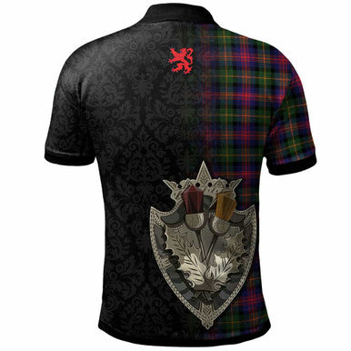 Scottish Logan Clan Crest Tartan Polo Shirt - Half Thistle Flowers Cel ...