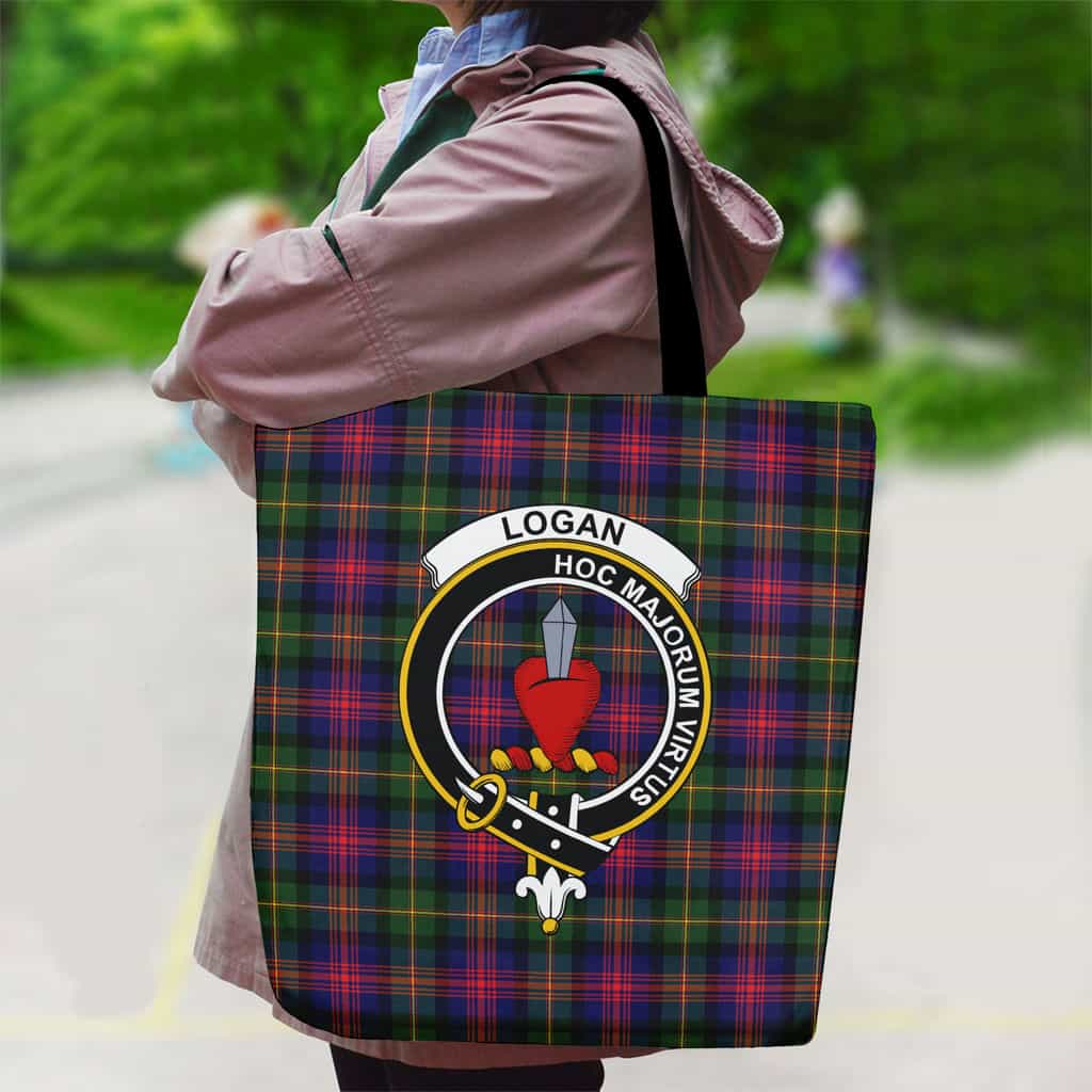 Scottish Logan Clan Badge Tartan Canvas Bag With Shoulder Strap ...