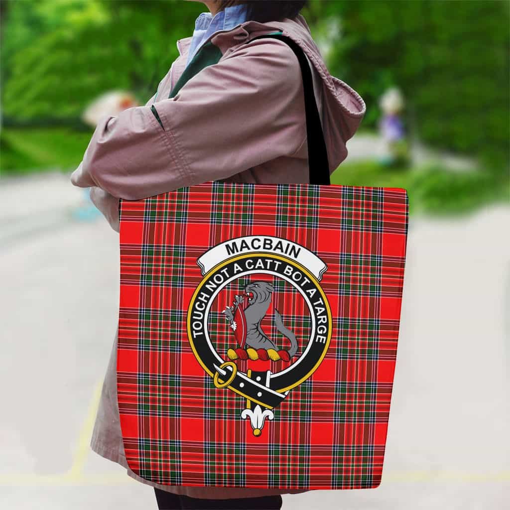 Scottish MacBain Clan Crest Tartan Canvas Bag With Shoulder Strap – Tartan Plaid