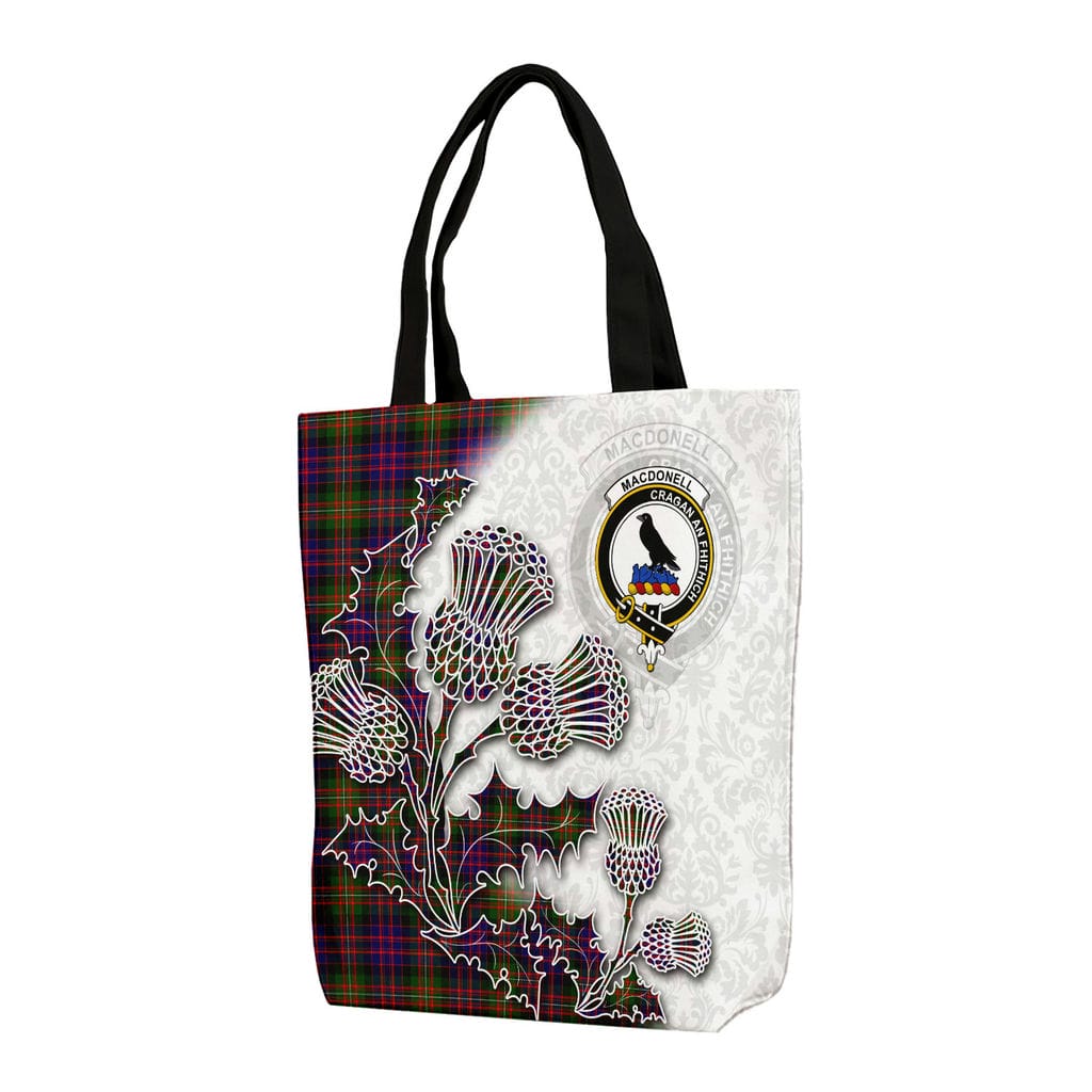 Scottish MacDonell of Glengarry Clan Crest Tartan Canvas Bag With Shou ...