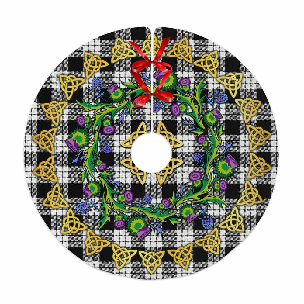 Scottish MacFarlane Black & White Clan Tartan Thistle Celtic Knot Chri ...