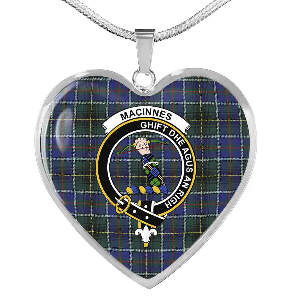 Scottish MacInnes Clan Crest Tartan Necklace Heart – Tartan Plaid