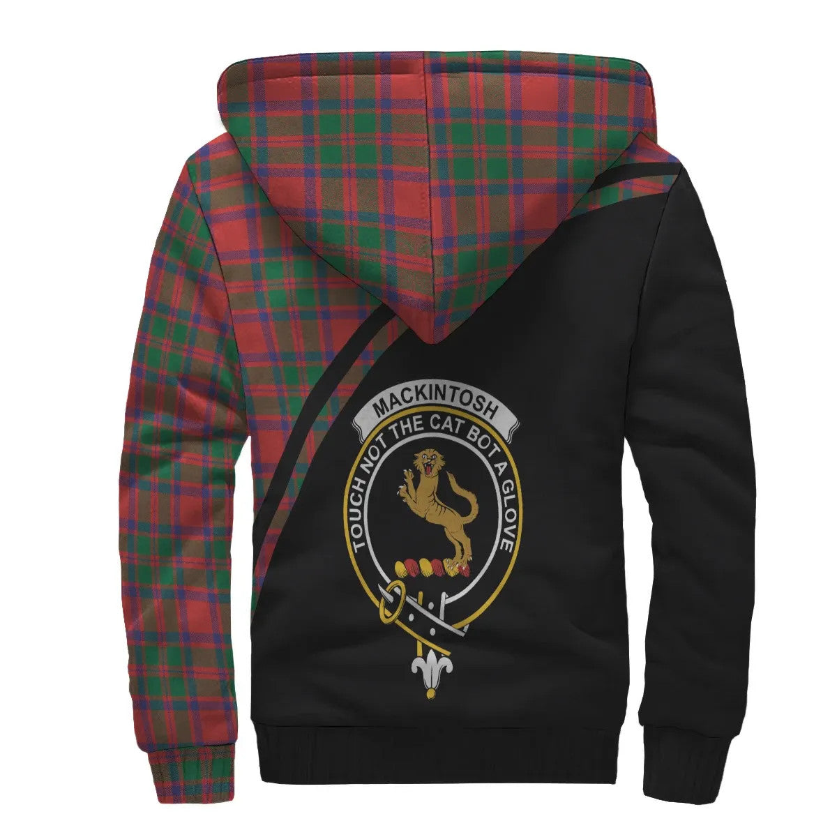 Scottish MacKintosh Clan Badge Tartan Curve Sherpa Hoodie | Tartanplaid ...