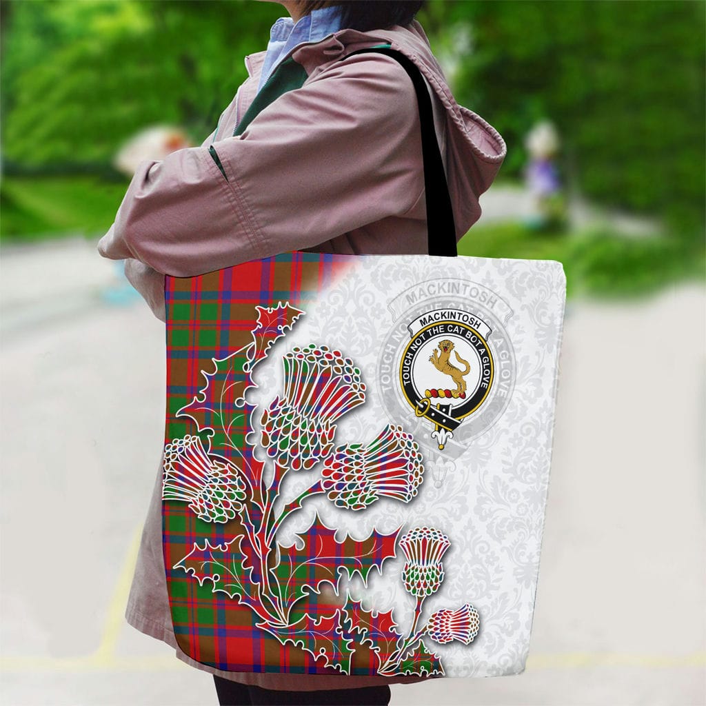 Scottish MacKintosh Clan Crest Tartan Canvas Bag With Shoulder Straps ...