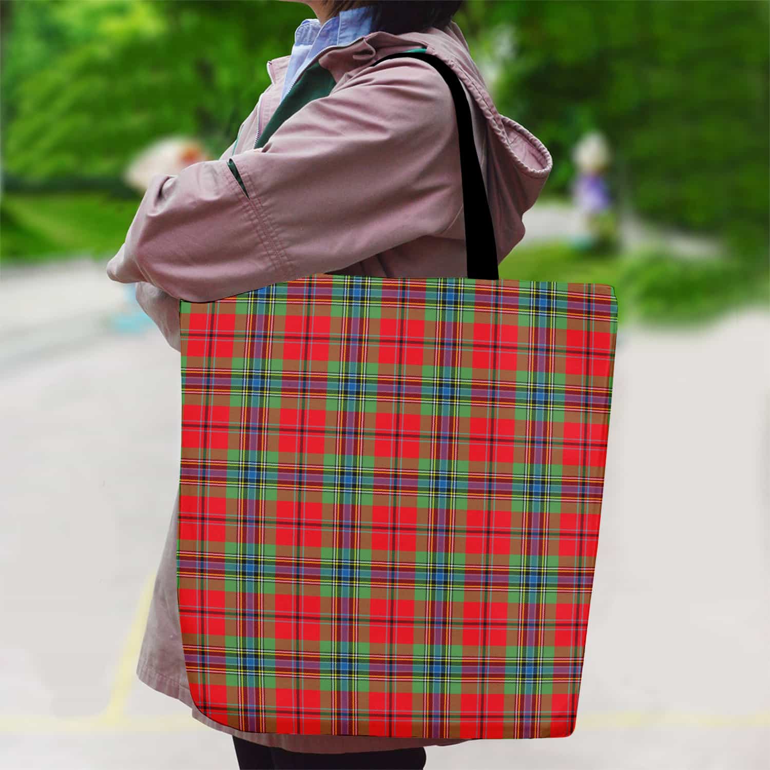 Scottish MacLean of Duart Modern Clan Tartan Canvas Bag With Shoulder ...
