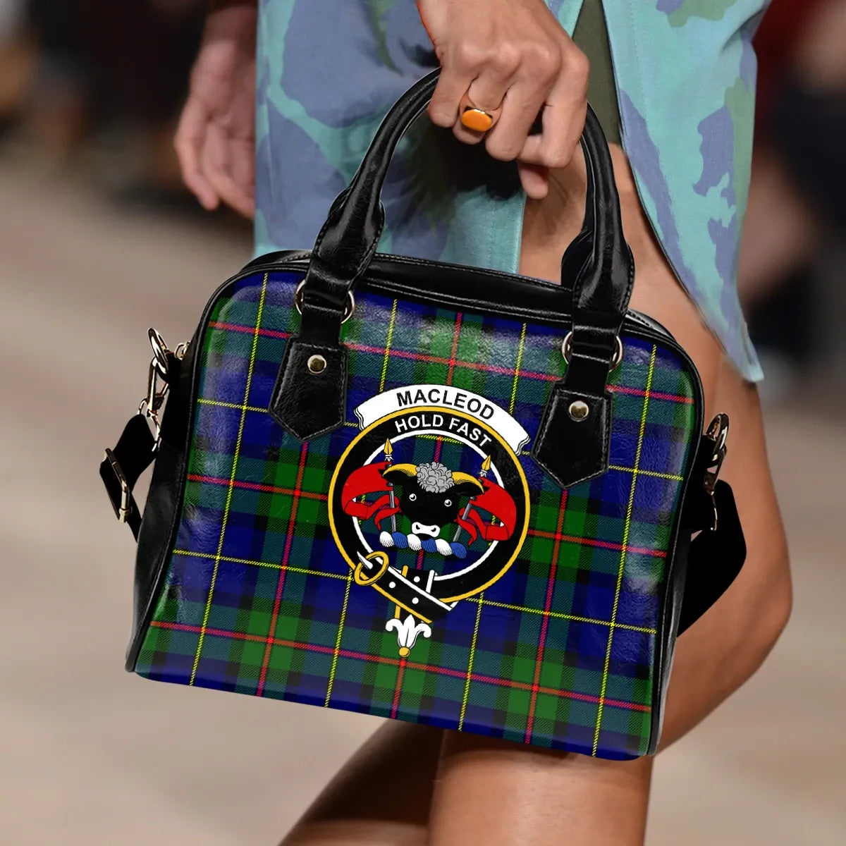 Scottish MacLeod Clan Crest Tartan Shoulder Handbag – Tartan Plaid